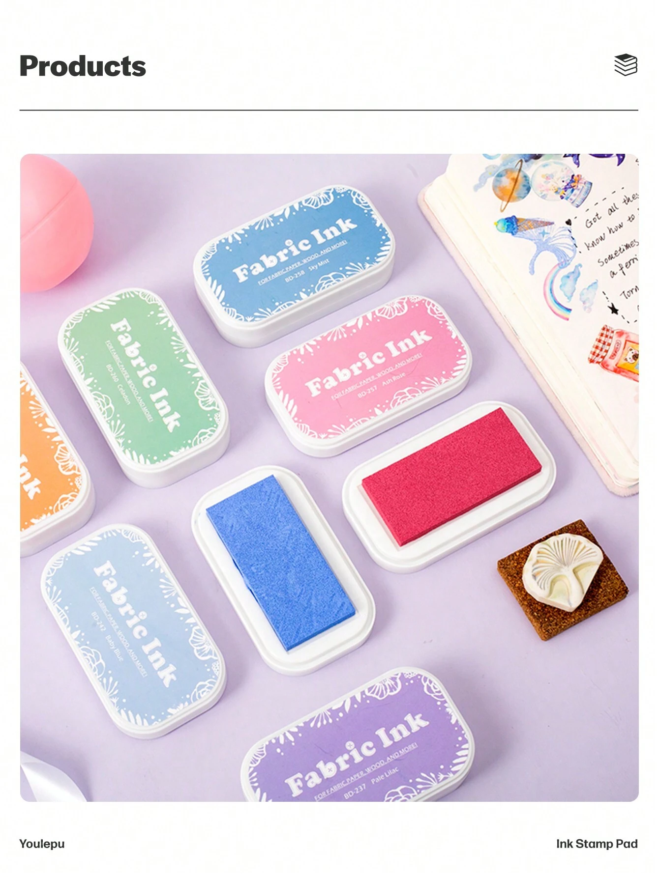 Youlepu Fabric Stamp Pads, Stamp Companion, DIY Stamp Pad, Rubber Stamp ...