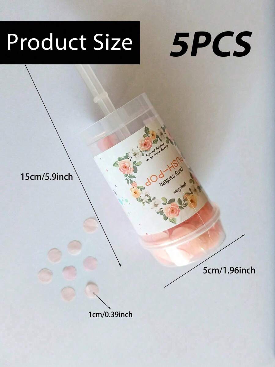 5 Pcs Mini Handheld Push-Pop Confetti Poppers Gift Boxes, Handheld ...