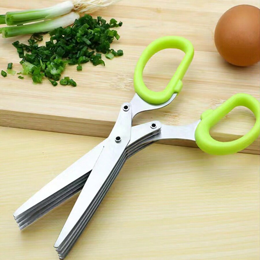 1pc Multi-Function 5-Layer Stainless Steel Chopping Scissors, Herb ...