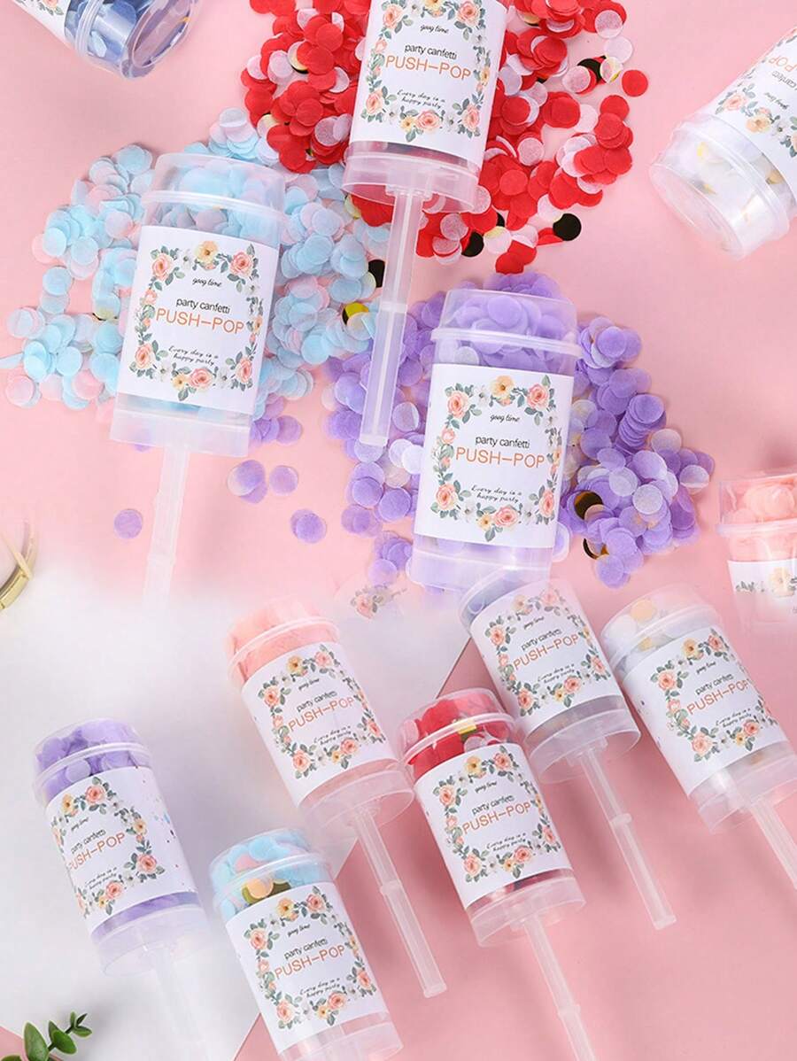 5 Pcs Mini Handheld Push-Pop Confetti Poppers Gift Boxes, Handheld ...