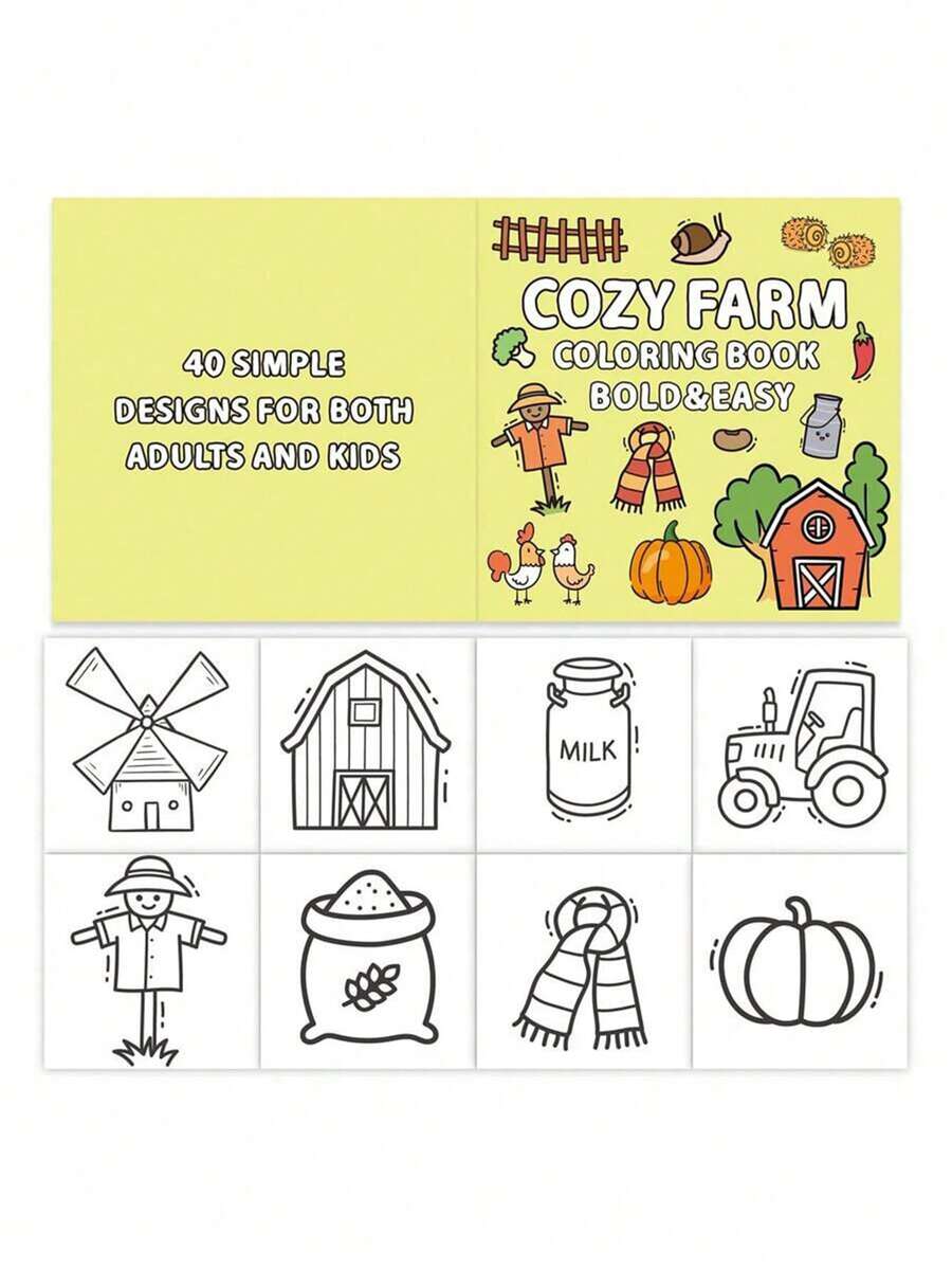 1 Cartoon Vegetable Farm Children's Painting Book Doodle Coloring Book ...