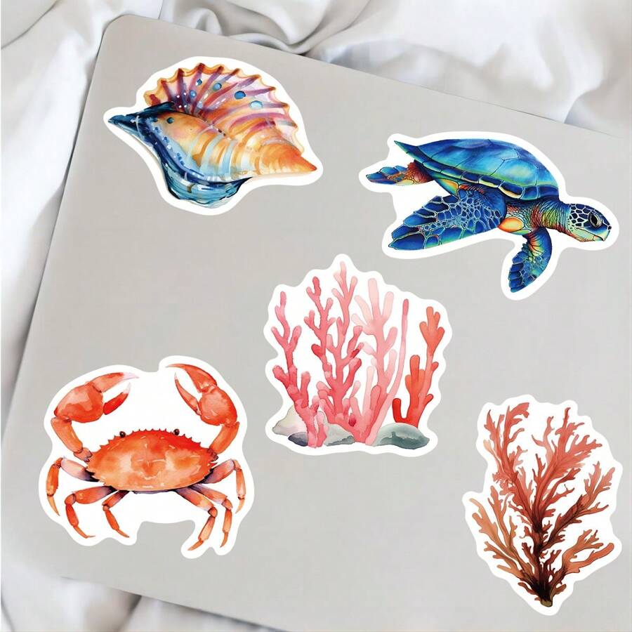 100Pcs Marine Stickers Sea Animal Stickers Sea Turtle Stickers Sea ...