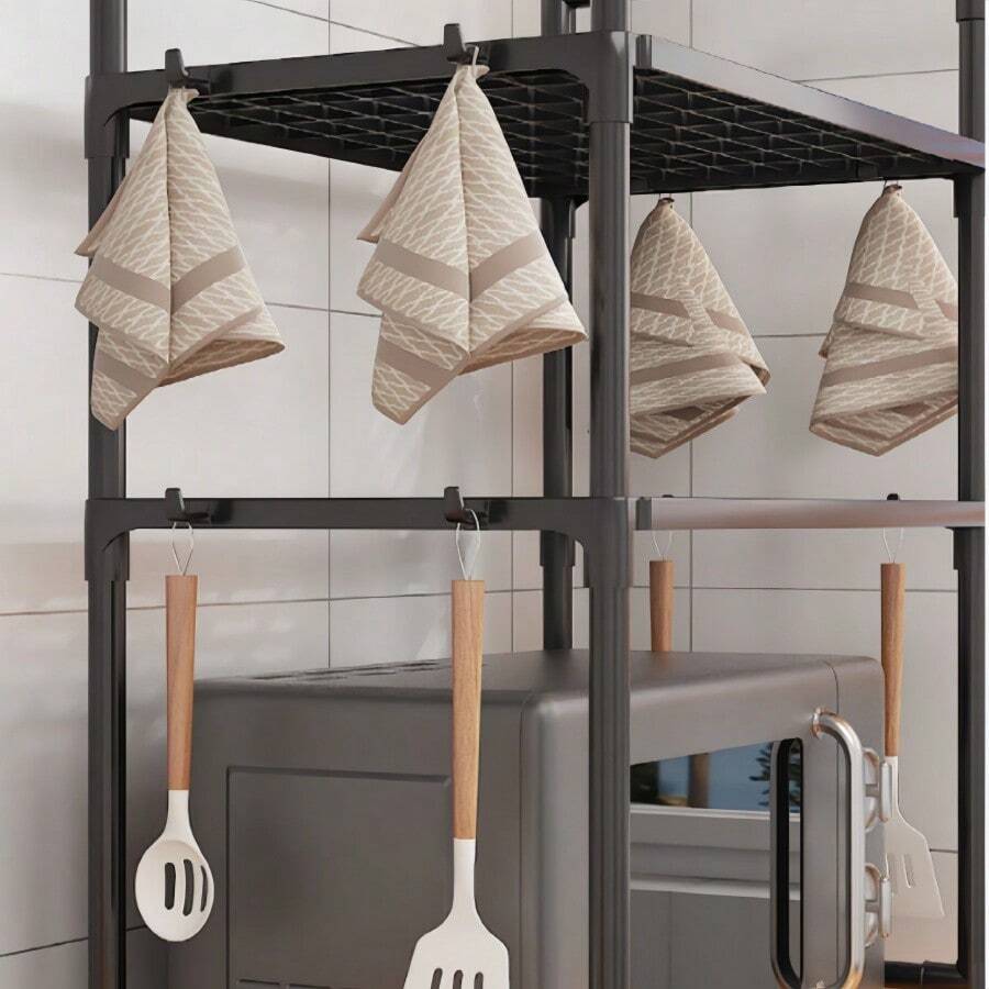 1pc Kitchen Rack, Oven/Microwave Shelf, Single/Double Layer Spice Rack ...