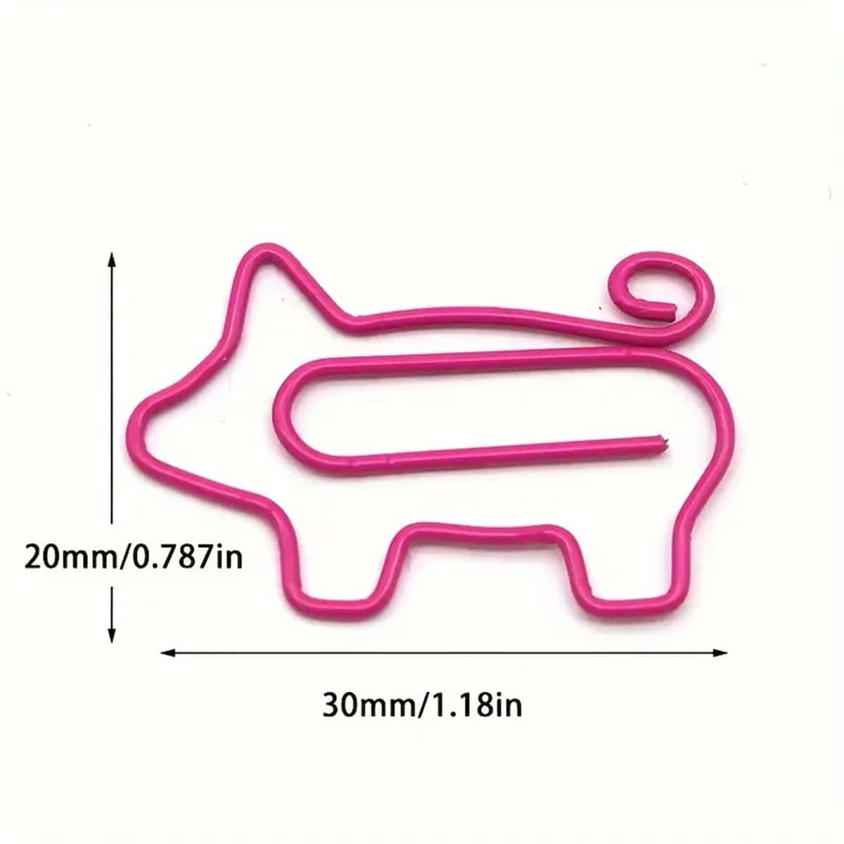 10pcs Pink Pig Shaped Paper Clips, Cute Creative Office Desk Organizer ...