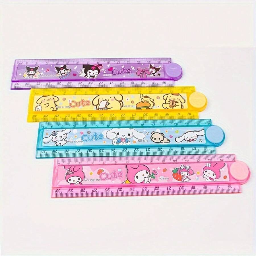 Sanrio Cartoon Themed Sanrio Folding Ruler: 12-Inch Plastic Ruler With ...