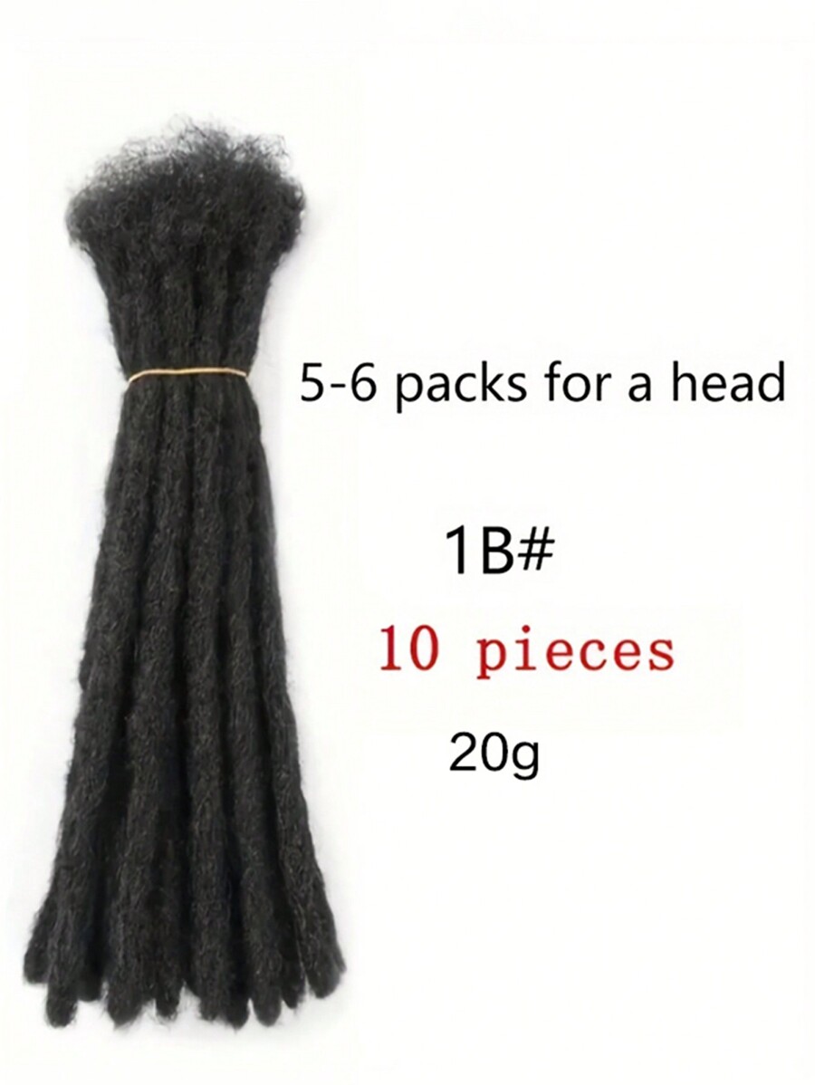0,6 cm 8 polegadas 10 fios de cabelo humano feito à mão dreadlocks ...