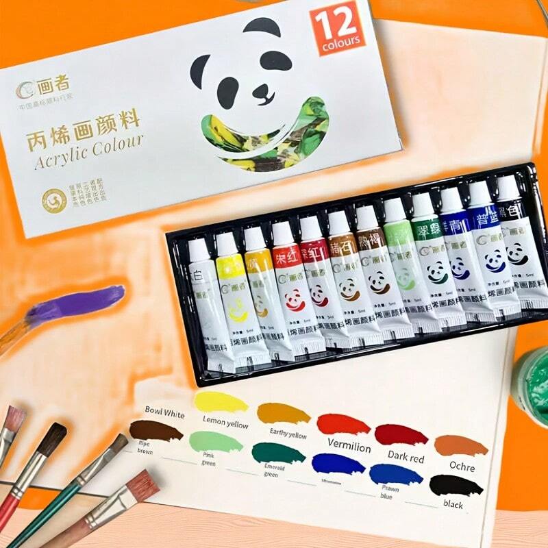 Professional Grade Acrylic Paint Set: 12,18,24 Bright Colors To Choose ...