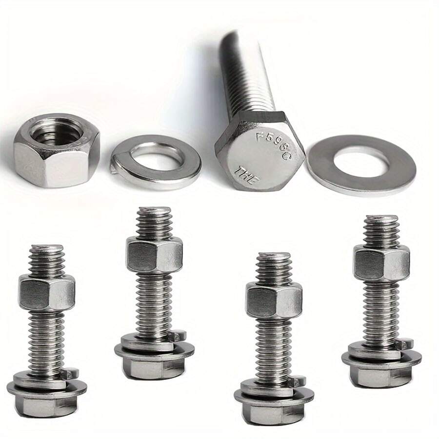 240pcs Stainless Steel Hex Head Bolt & Nut Assortment Kit - M4 M5 X ...