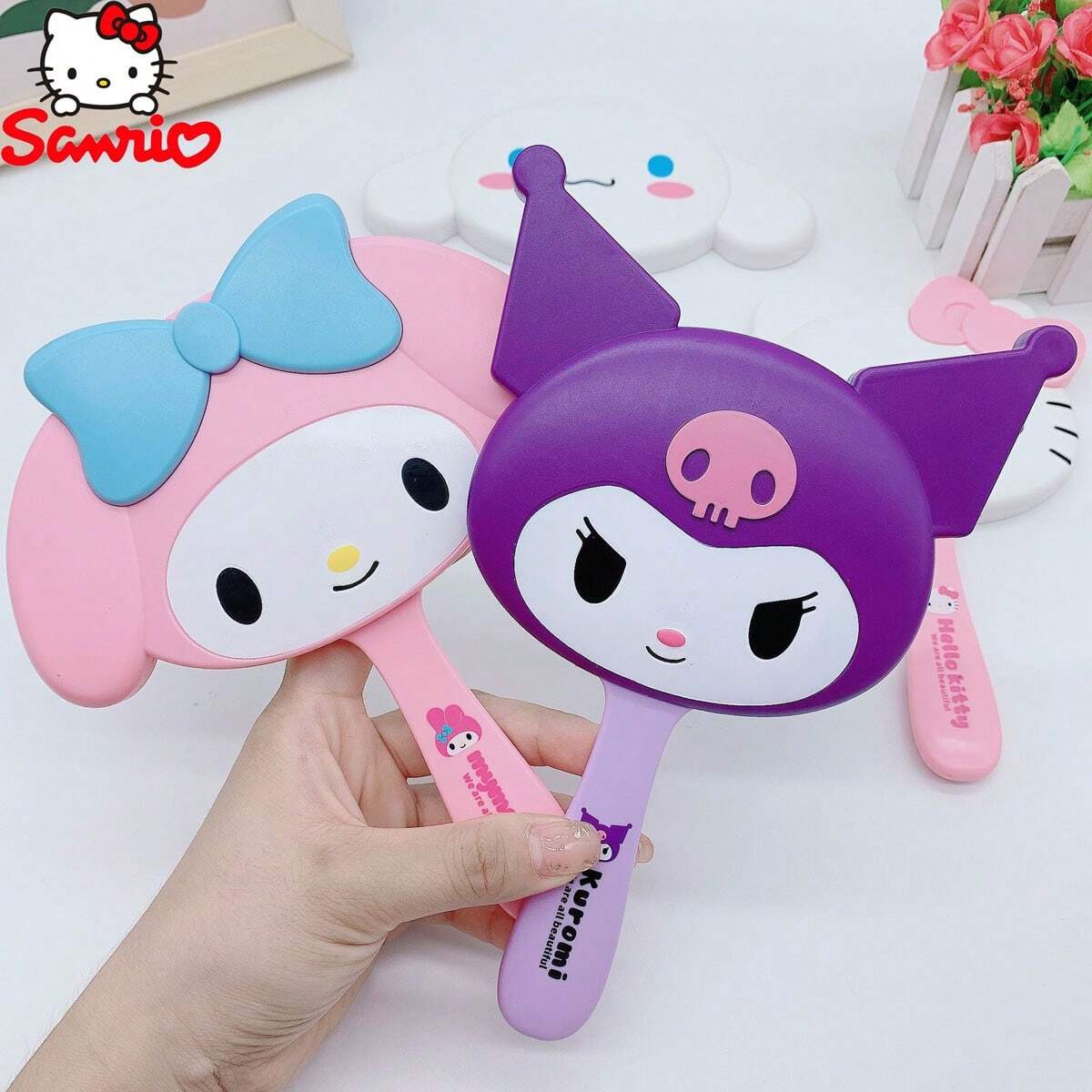 Sanrio 1pcanrio Mirror Comb New Makeup Mirror Cute Girl Student Cartoon ...