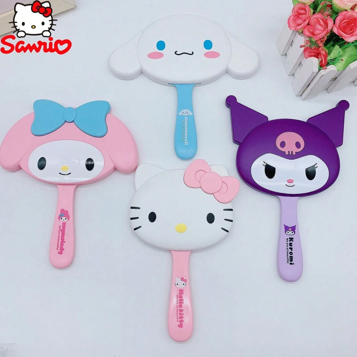 Sanrio 1pcanrio Mirror Comb New Makeup Mirror Cute Girl Student Cartoon ...