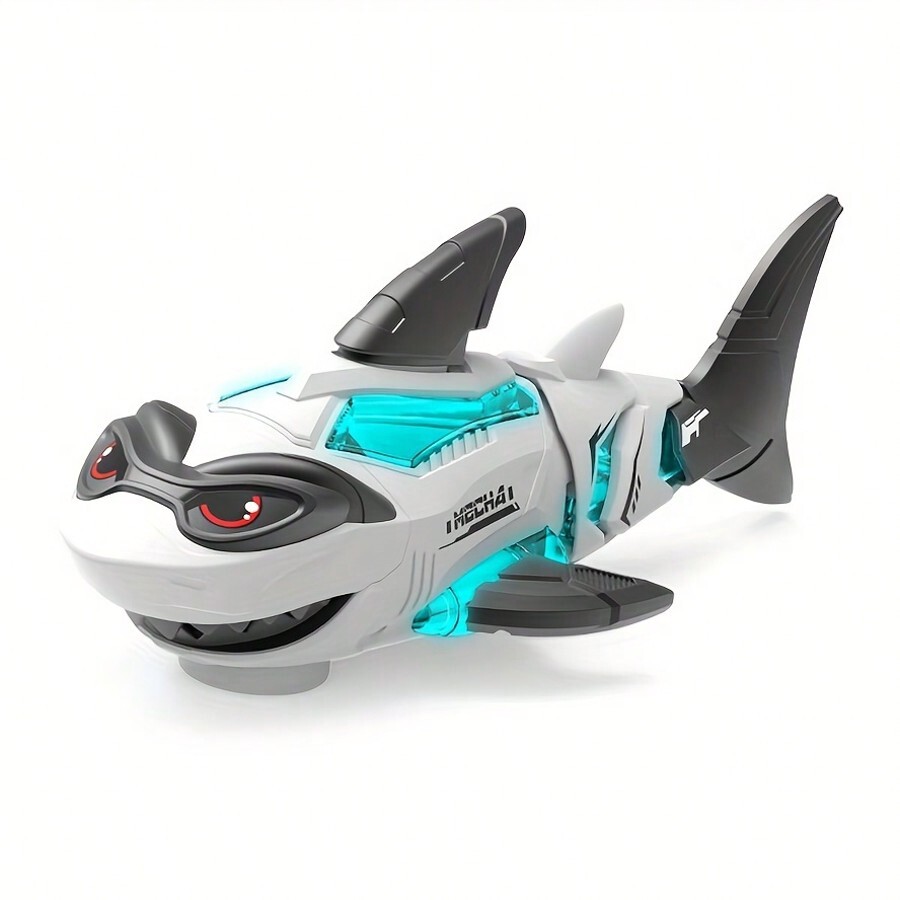 Interactive Mechanical Shark Toy With Articulated Tail And Mouth, LED ...
