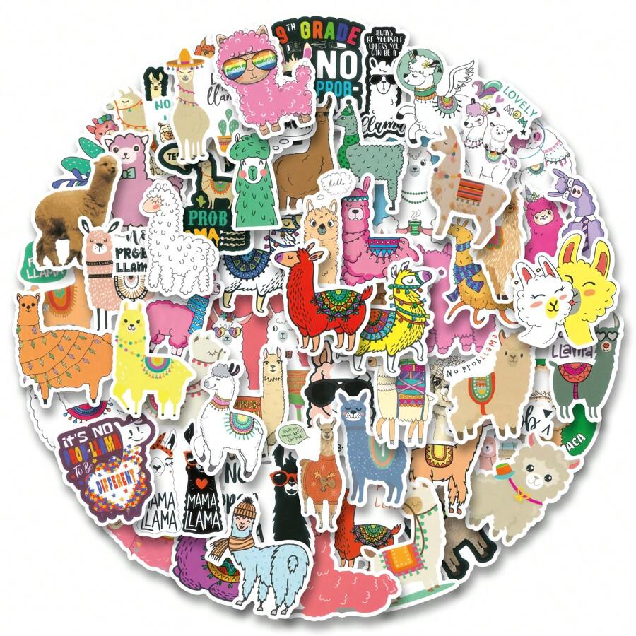 100PCS Alpaca Stickers | Vinyl Aes Thetics Stickers For Scrap Book ...