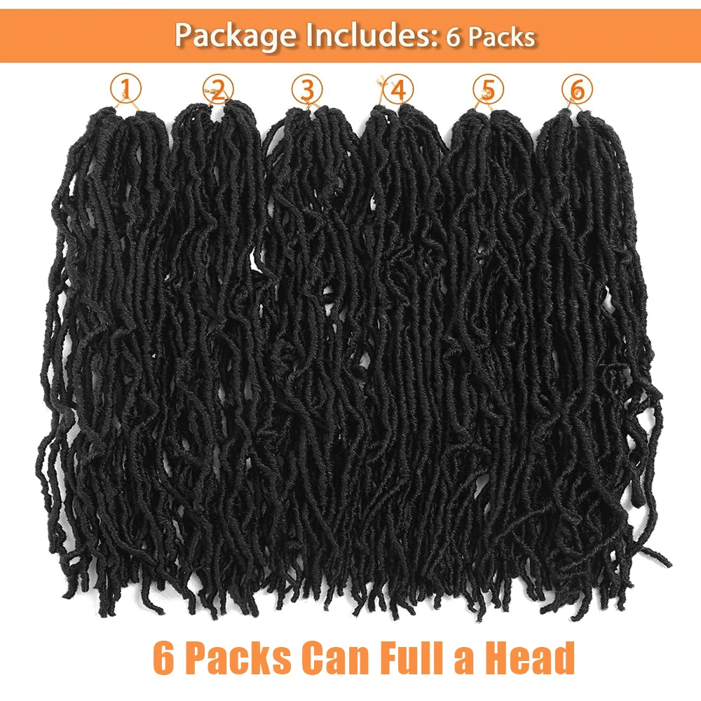 18/24/30/36 Inch Soft Locs Crochet Hair Pre Looped 1/6 Packs Faux Locs ...