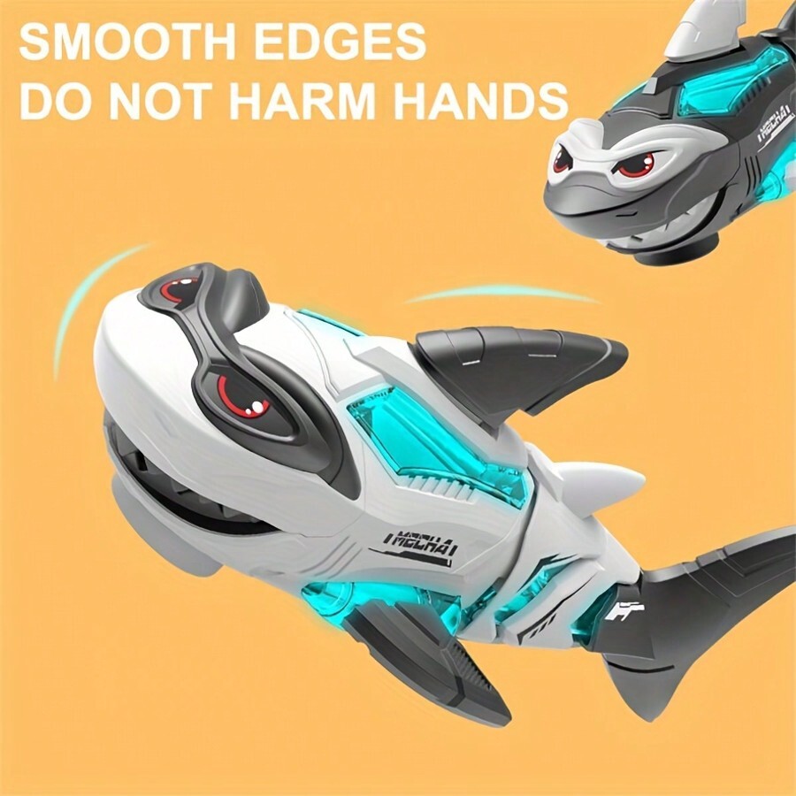 Interactive Mechanical Shark Toy With Articulated Tail And Mouth, LED ...