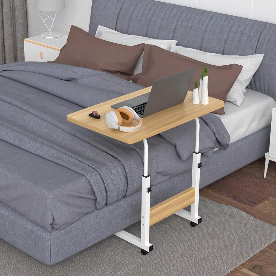 Tavolo per laptop regolabile in altezza, comodino con ruote, scrivania ...
