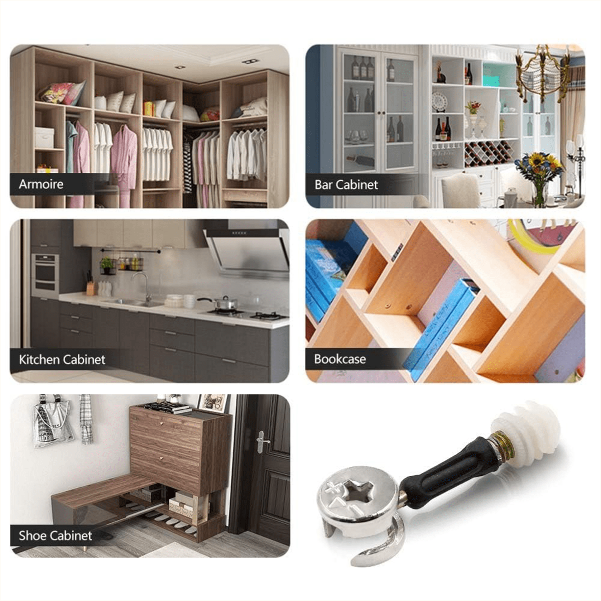 90pcs Cam Lock - Eccentric Cam Lock Suitable For Furniture Connections, Cam Lock Accessories, 3 ...