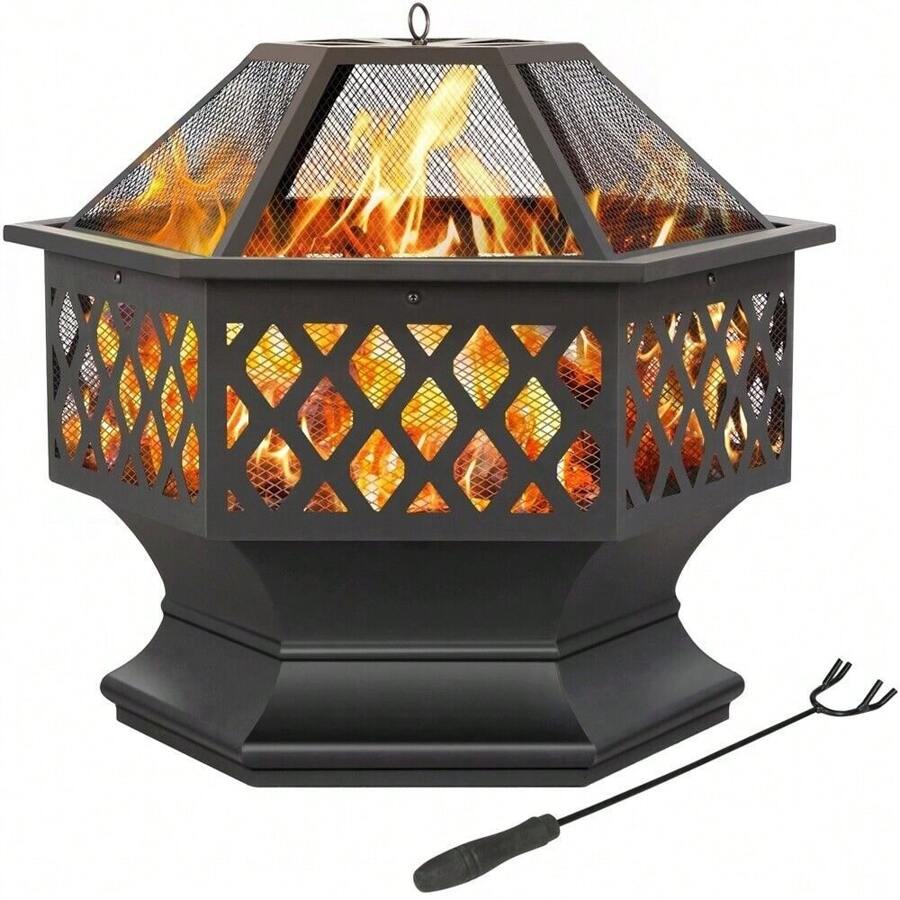 Fire Pit Heater Backyard Wood Burning Patio Deck Stove Fireplace Table ...