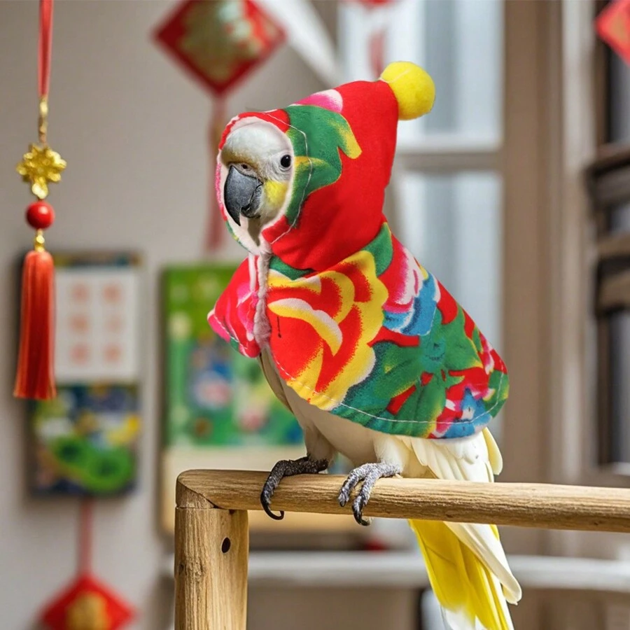 1pc Parrot Warm Cloak Warm Bird Cloth Plush Parrot Bird Cloak Cosplay ...
