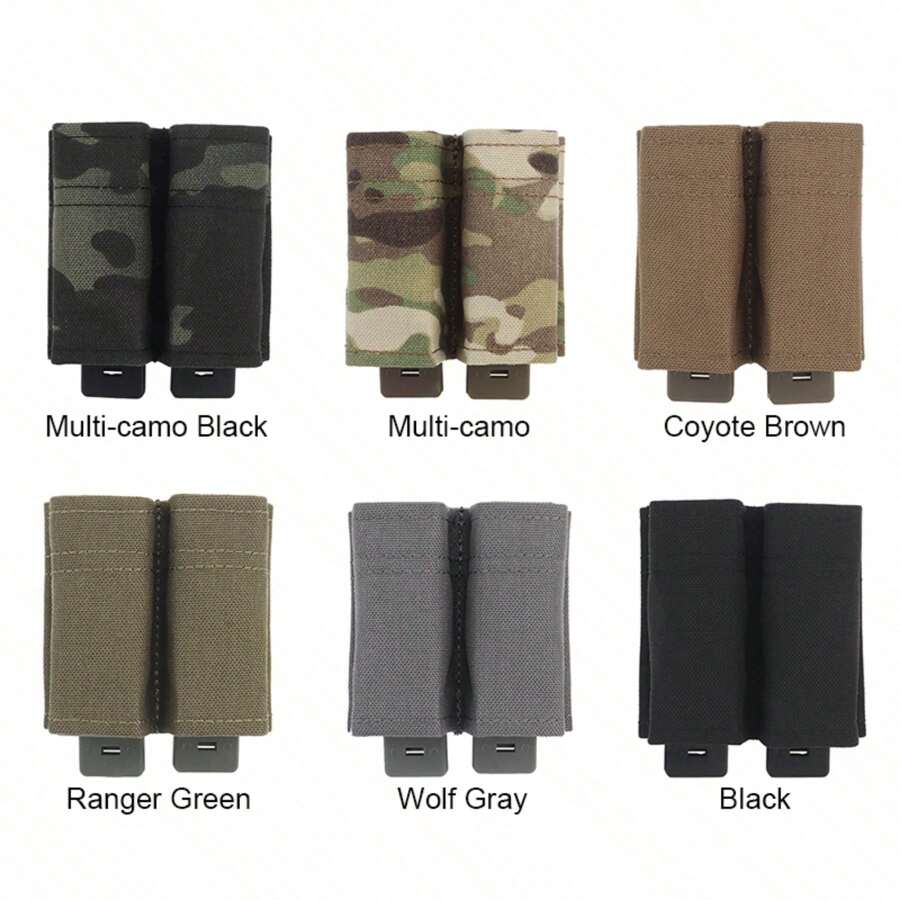 IDOGEAR Tactical Double Mag Pouch For 9MM MOLLE Mag Holder With Hard ...
