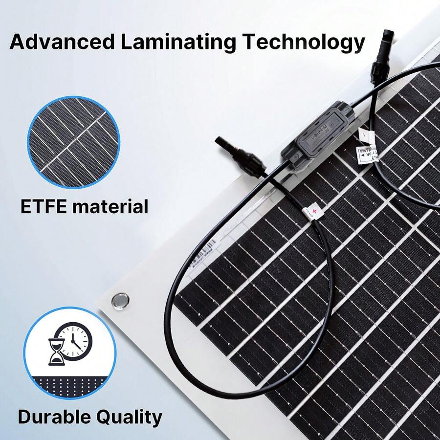 Smaraad Renewable SMARAAD Kit Solaire 200 W 18 V, 2 Panneaux Solaires Flexibles 100 W, Module ...