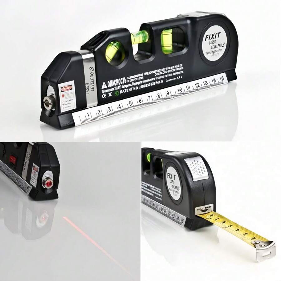 Professional Laser Level Tape Measure Pro3 Stages 3 Levels Construction ...