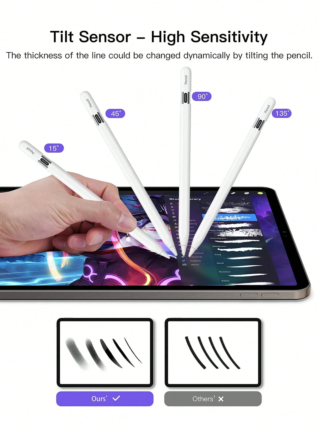 Stylus Pen Compatible With Ipad Pencil Usb-C Palmar Rejection Tilt ...