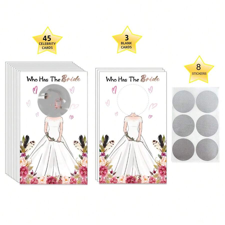 48 cartes à gratter "Who's The Bride ?" ludiques, cartes de jeu à ...