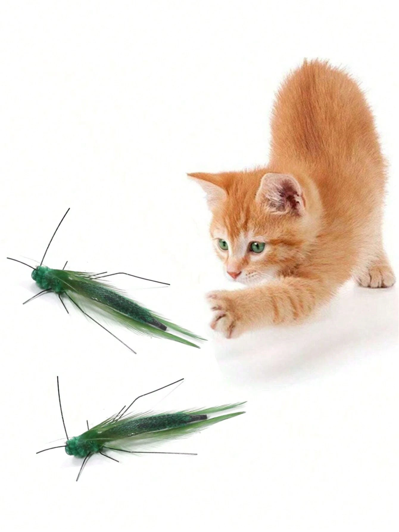 1pc Realistic Insect Cat Interactive Toy, Cat Teaser Wand Replacement ...