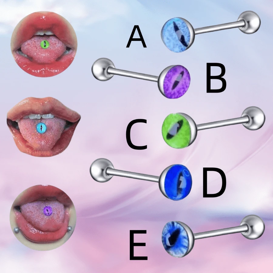 European And American Sexy Stainless Steel Straight Rod Tongue Nail ...