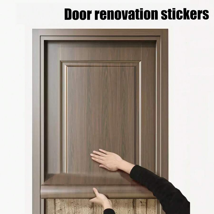 1Roll Self-Adhesive Door Sticker, Wood Door Decor Contact Paper, Entry ...