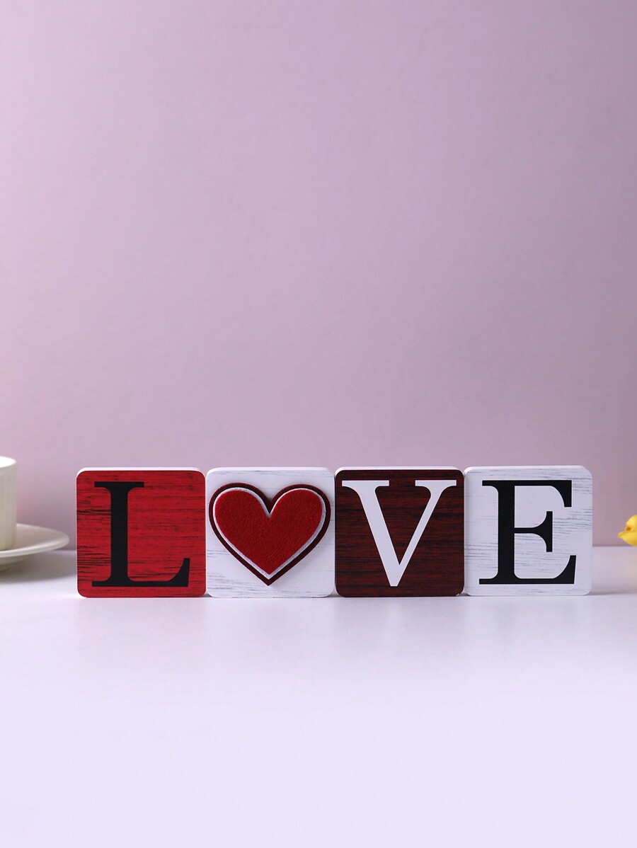 4pcs/Set Wooden LOVE Letter Statues, For Home Decor, Holiday Decor ...
