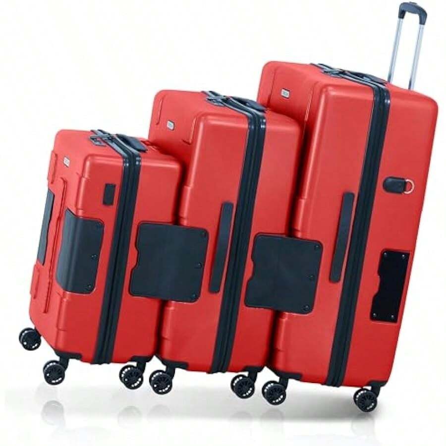 3-Piece Hardcase Connectable Luggage And Carryon Travel Bag Set ...