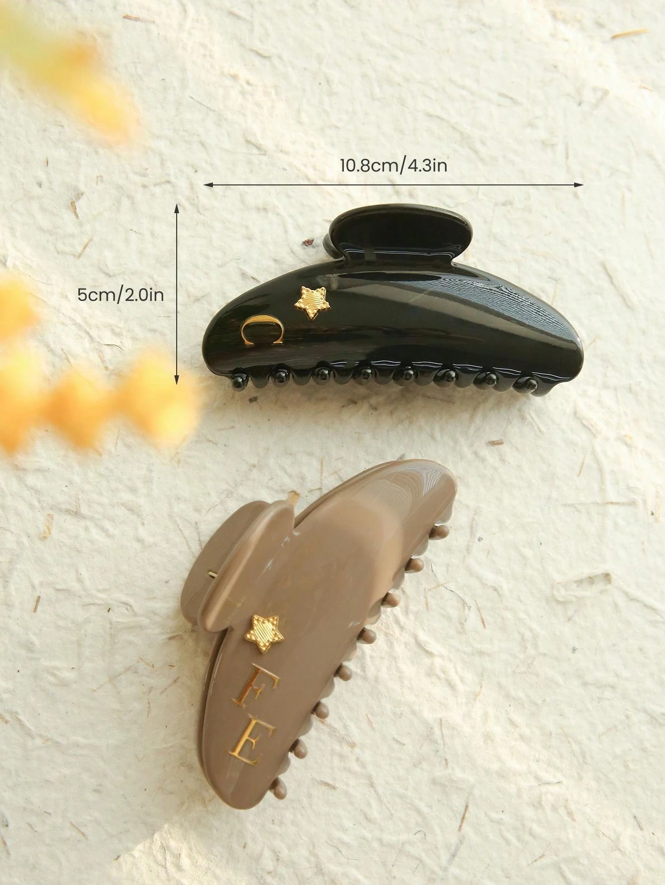 1pc Costom Initials Hair Claw Customized Gold Monogram Pure Hair Claws ...