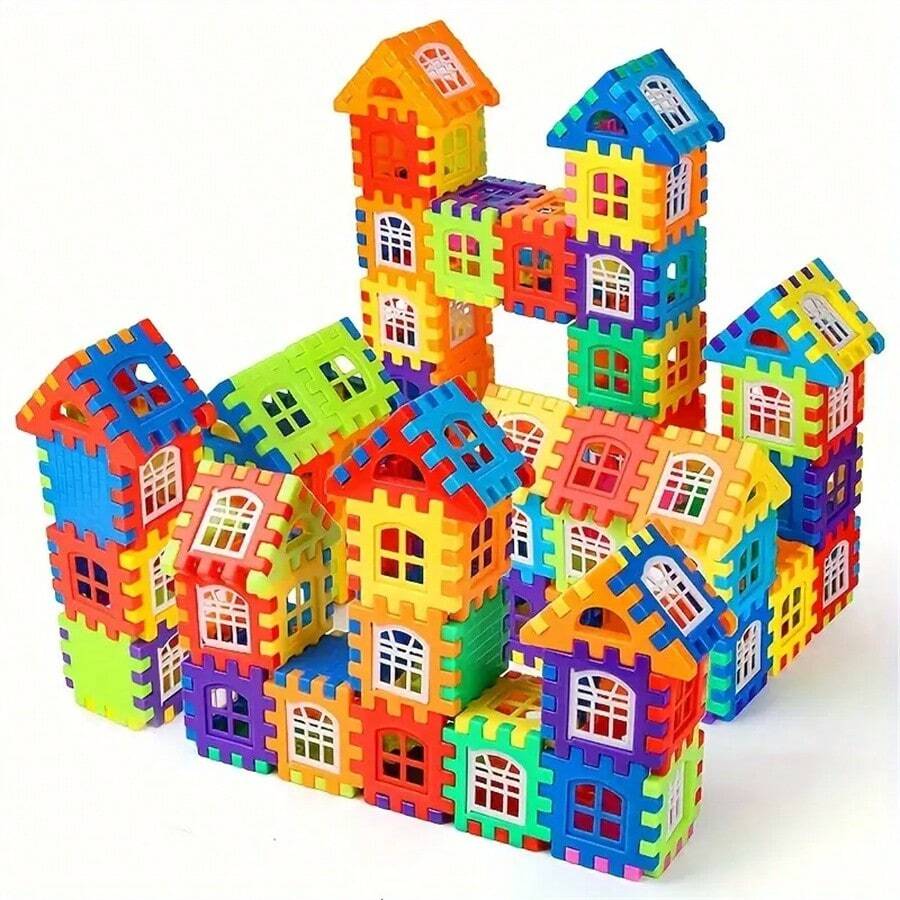 70pcs/210pcs New Large Size Simulation House Shape Construction ...