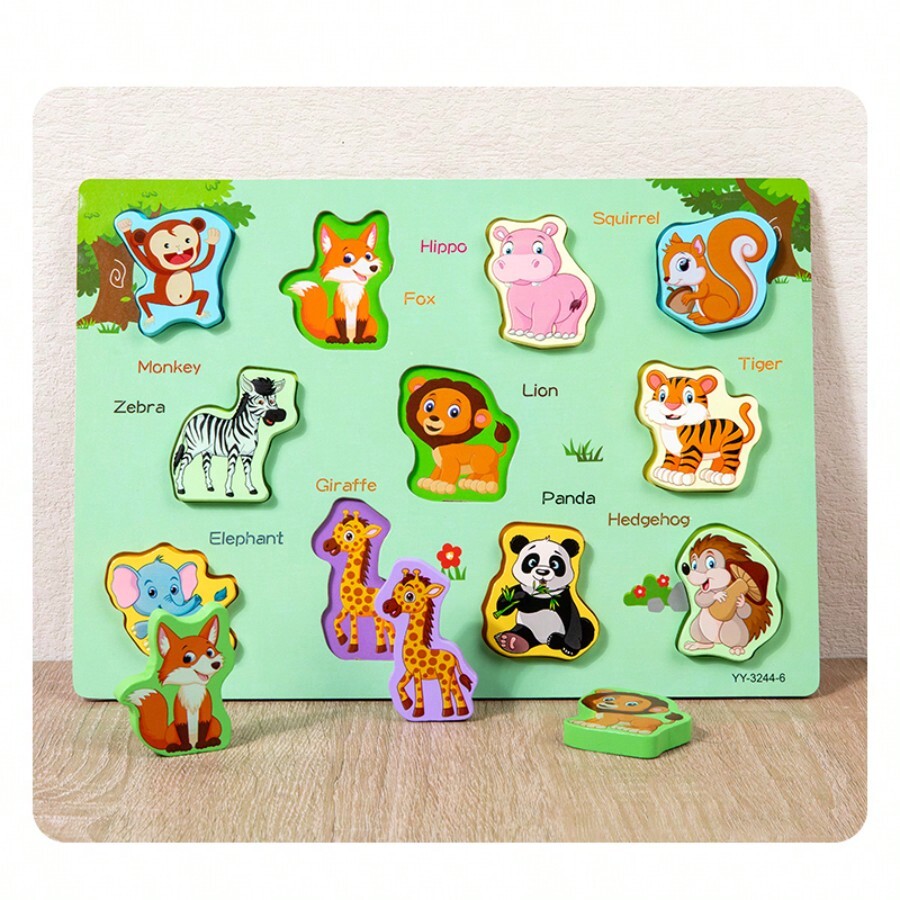 Wooden Early Learning 3D Puzzle, Shape Matching Cognitive Puzzle Toys ...