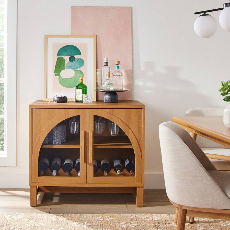 Better Homes & Gardens Juliet Arc Door Kitchen Console, Black Finish ...