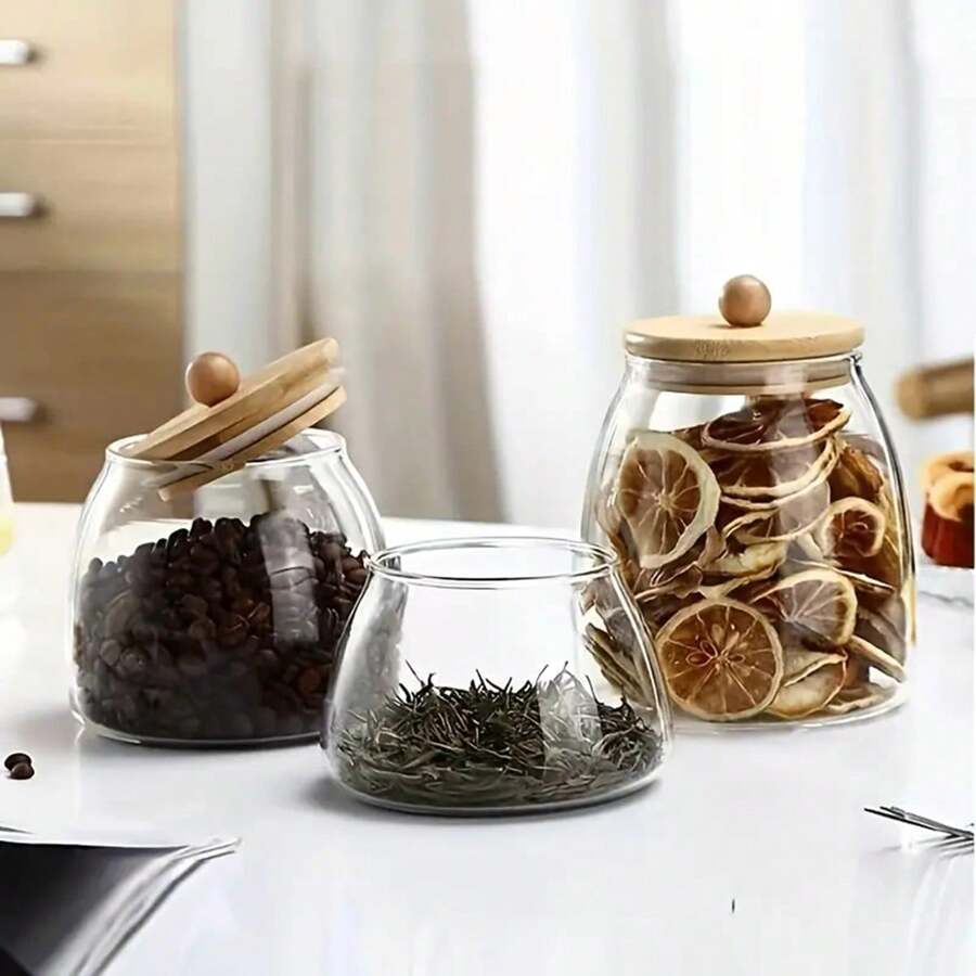 Transparent Glass Grain Storage Jars, High Borosilicate Glass Sealed ...
