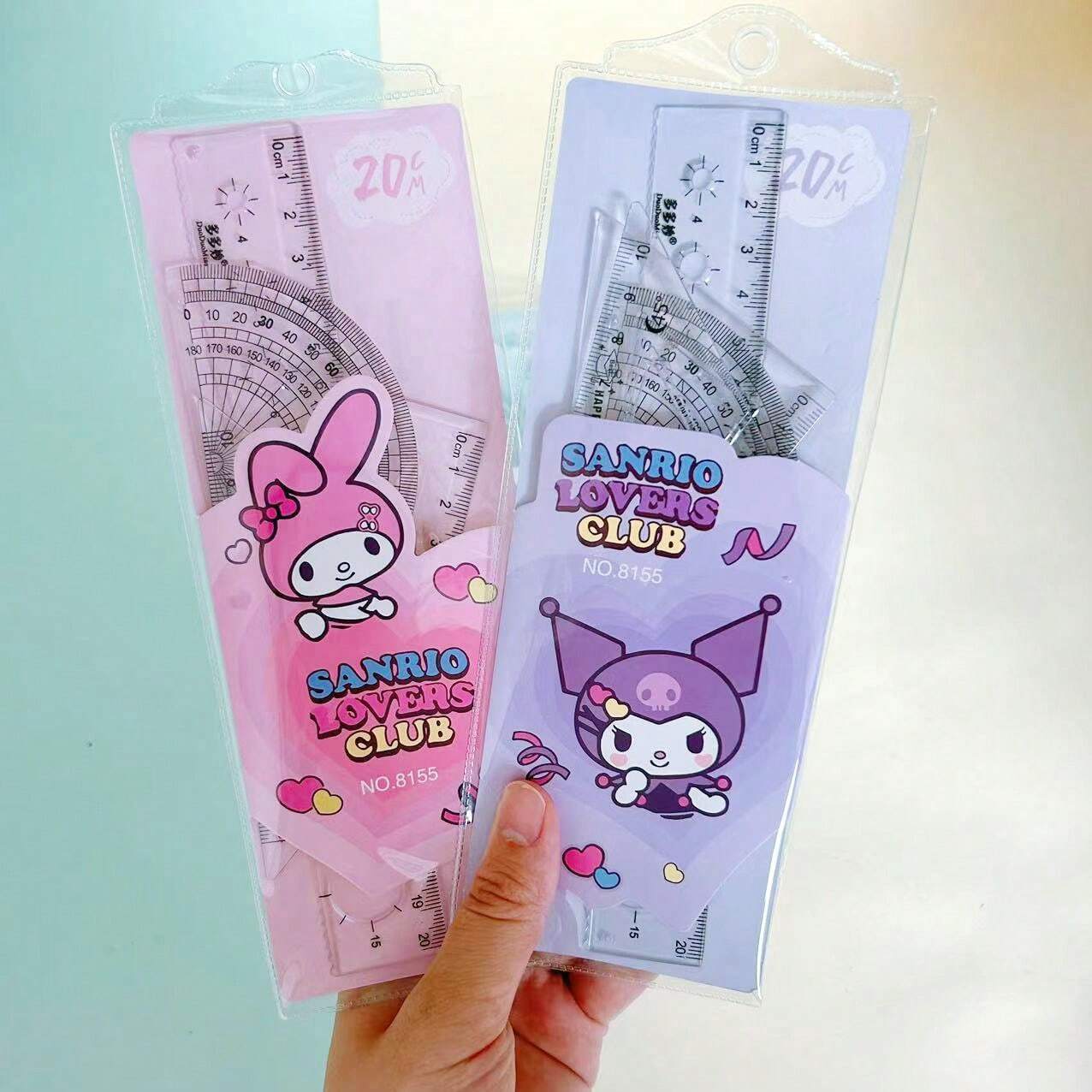 Sanrio 4pcs Kuromi Transparent Ruler Set, Student Stationery Drawing ...