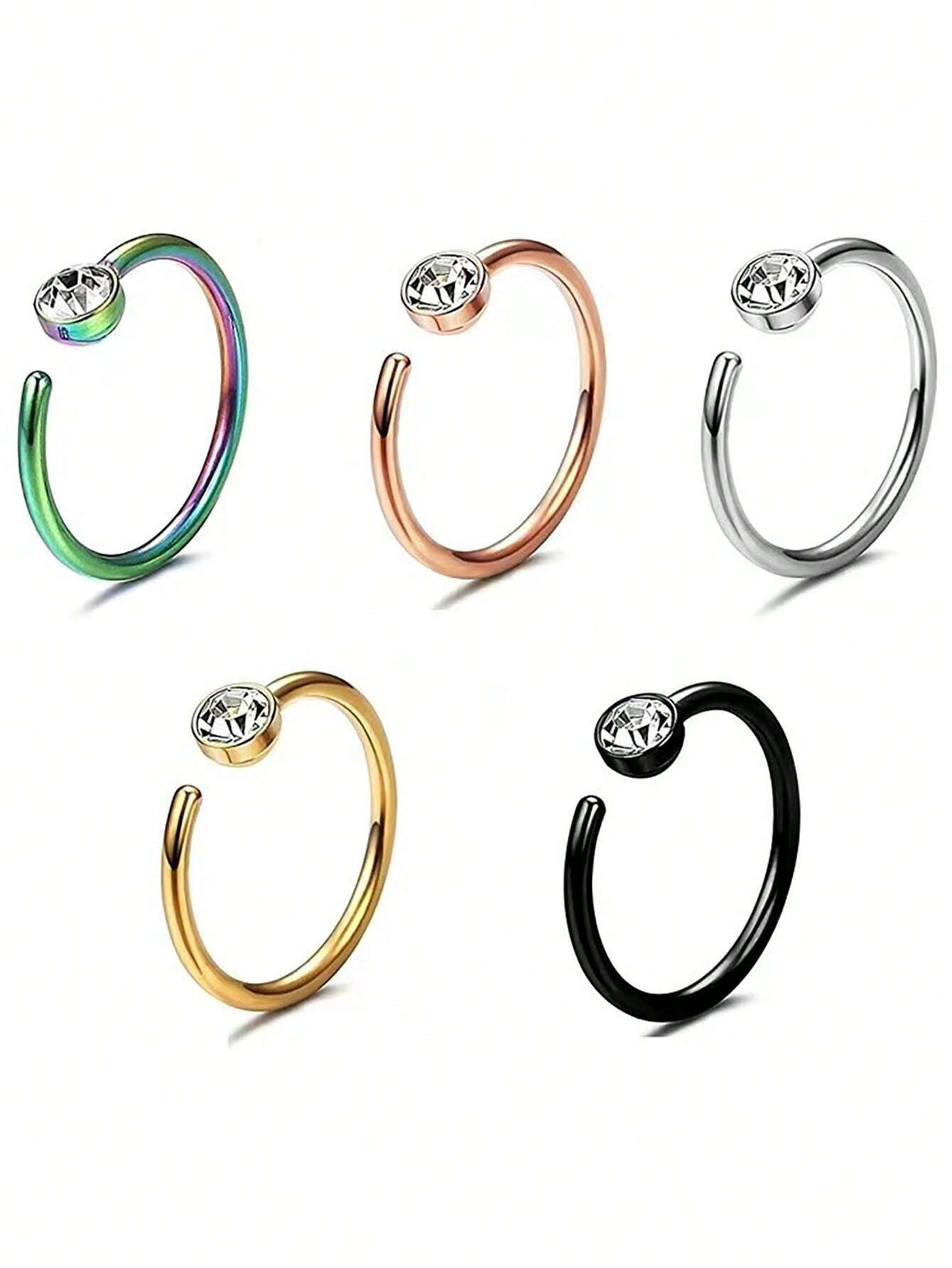 1pc Simple Punk Personality Open Nose Septum Clip-On 316L Stainless ...