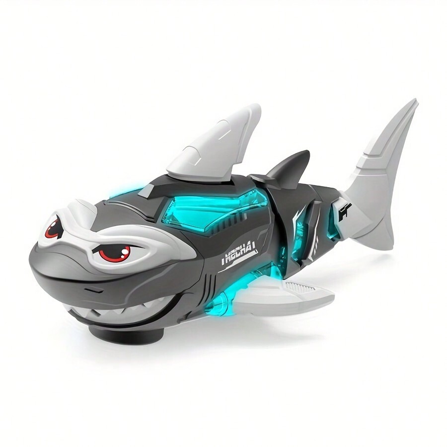 Interactive Mechanical Shark Toy With Articulated Tail And Mouth, LED ...