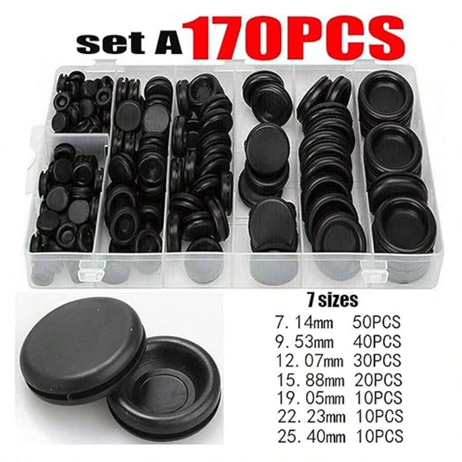 170 pièces Assortiment de passe-fils en caoutchouc, kit de joints d ...
