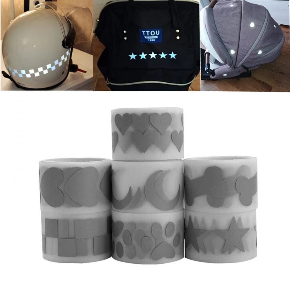 100x3cm Heat-Transfer Reflective PET Tape Sticker Vinyl Film Silver ...