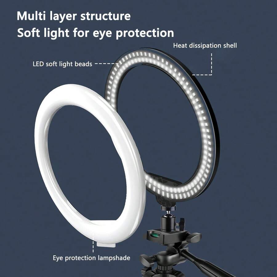 AXNEN 10-Inch Dimmable LED Ring Light With Phone Holder & Wireless ...