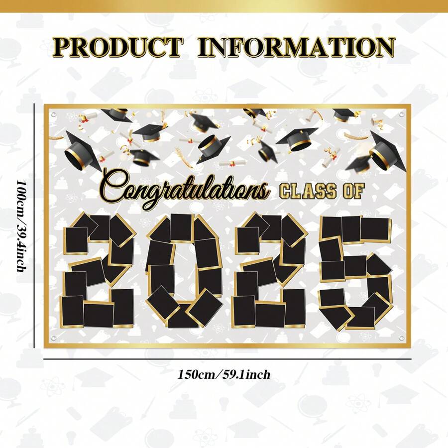 Graduation Party Decoration Congratulations Class Of 2025 Photo Banner ...