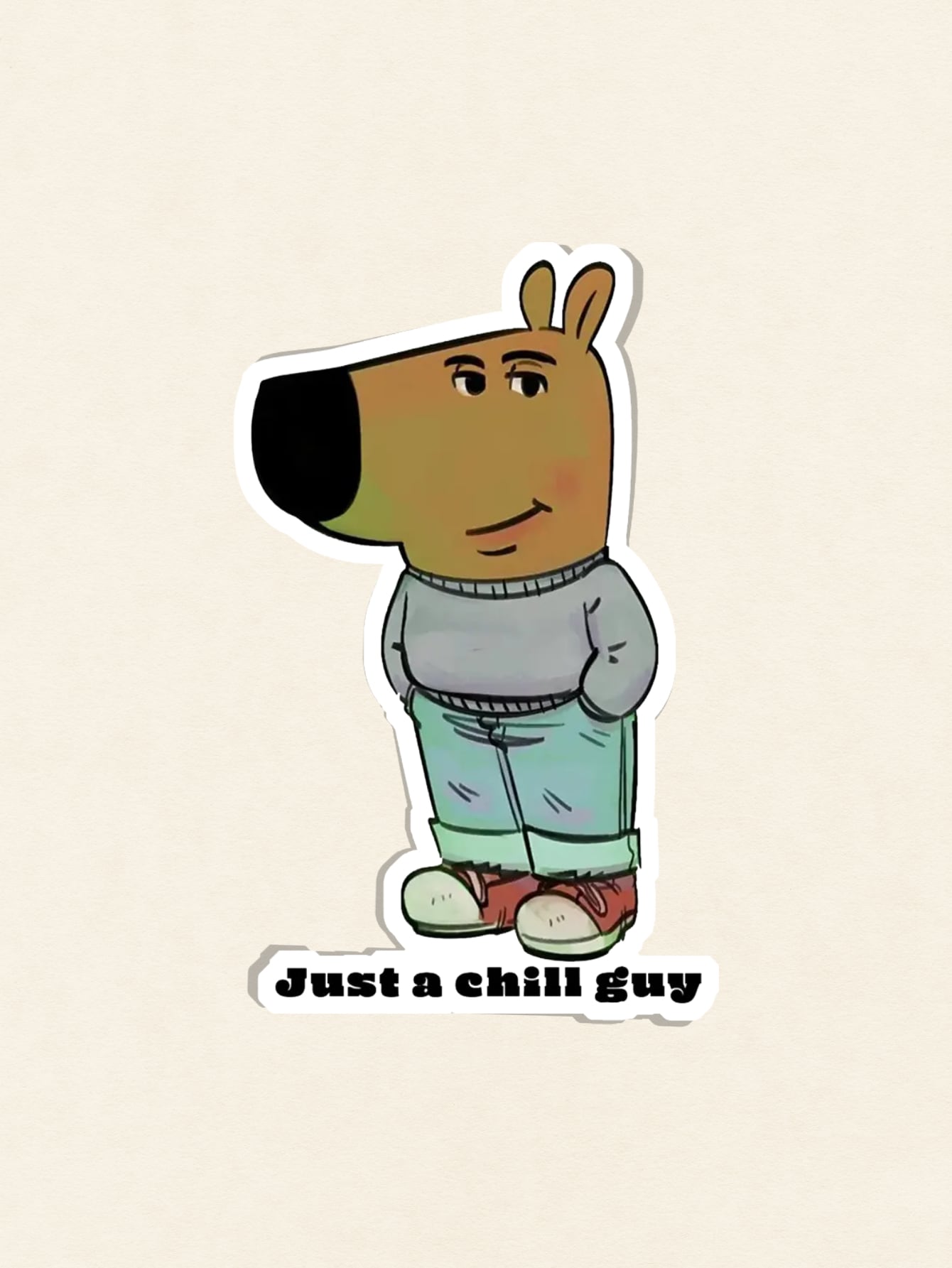 Just A Chill Guy Meme Cut-Out Stickers - Cute & Funny Character ...