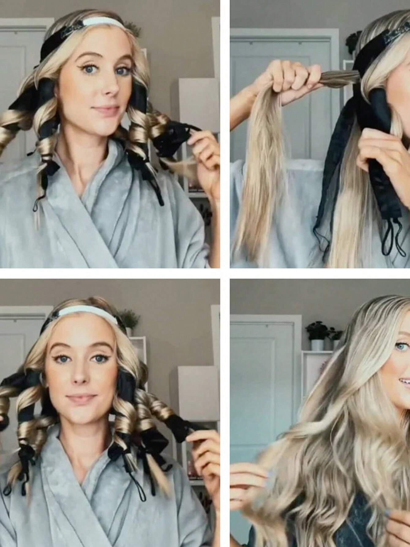 Octopus Shaped Heatless Headband Hair Curler - DIY Overnight No Heat ...