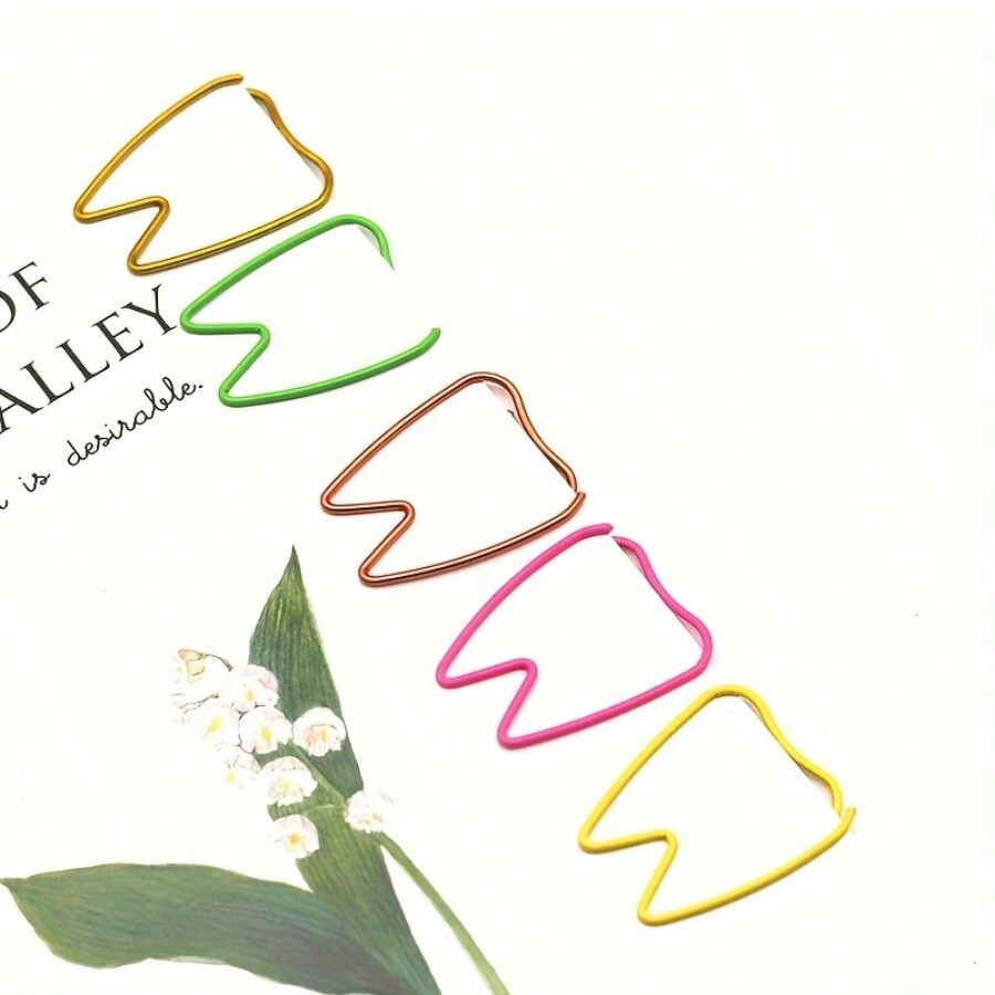 20pcs Tooth-Shaped Paper Clips, Multicolor Creative Iron Bookmarks ...
