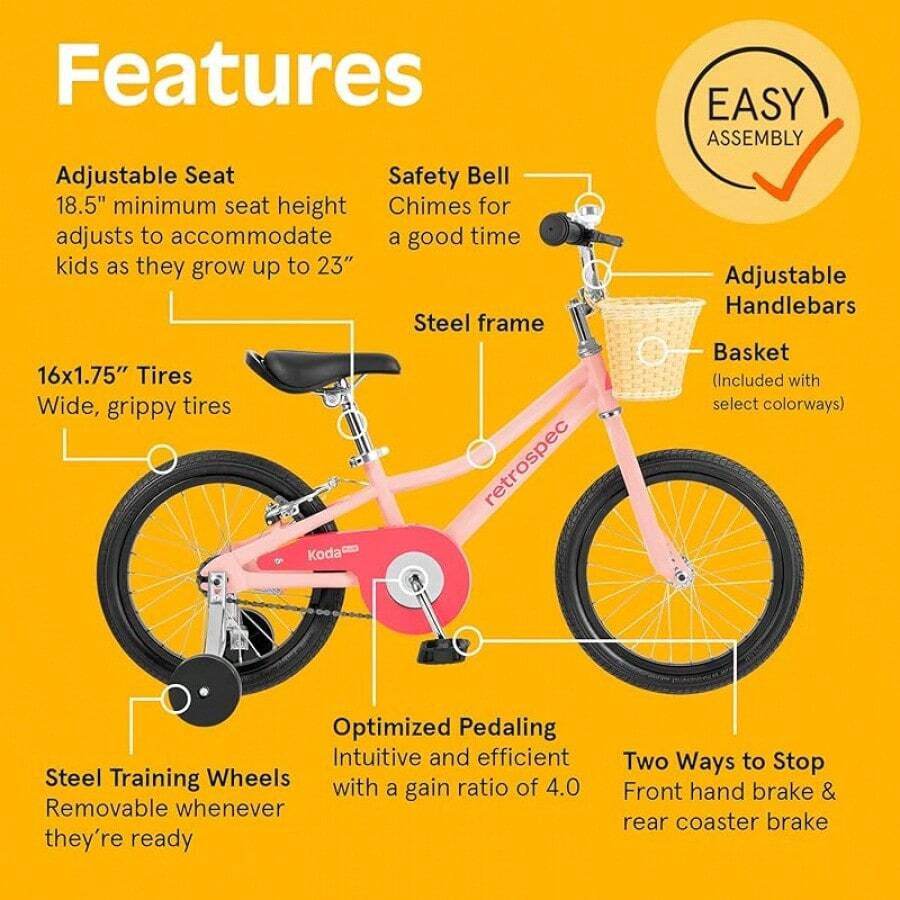 Retrospec Koda Plus Kids Bike For Boys & Girls Ages 4-6 Years - 16 ...