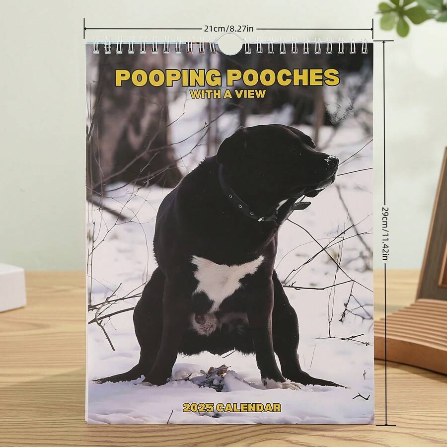 1pc 2025 Calendar Funny Dog Poop Calendar Cute Puppy Themed Wall ...