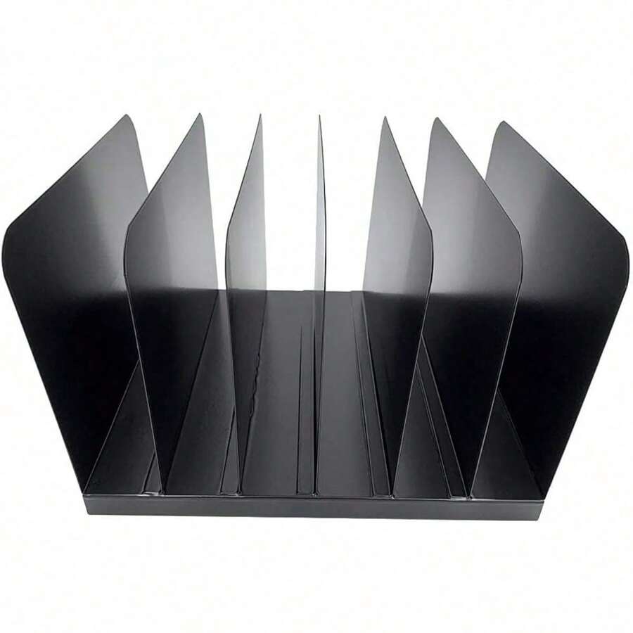 Desktop File Organizer Vertical 6 Slot, Black Commercial Grade Steel ...